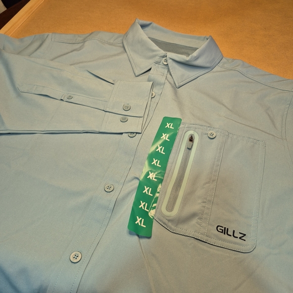 Gillz | Shirts | Gillz Mens Casual Light Blue Button Down Shirt 266938 ...